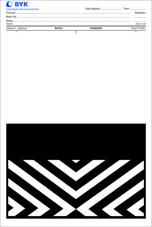 Standardized Byko Chart Opacity/Display Card 21B — Exacolor USA