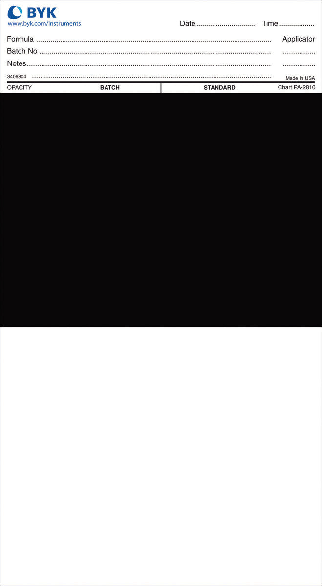 Byko Chart 2C Standardized Opacity Card — Exacolor USA