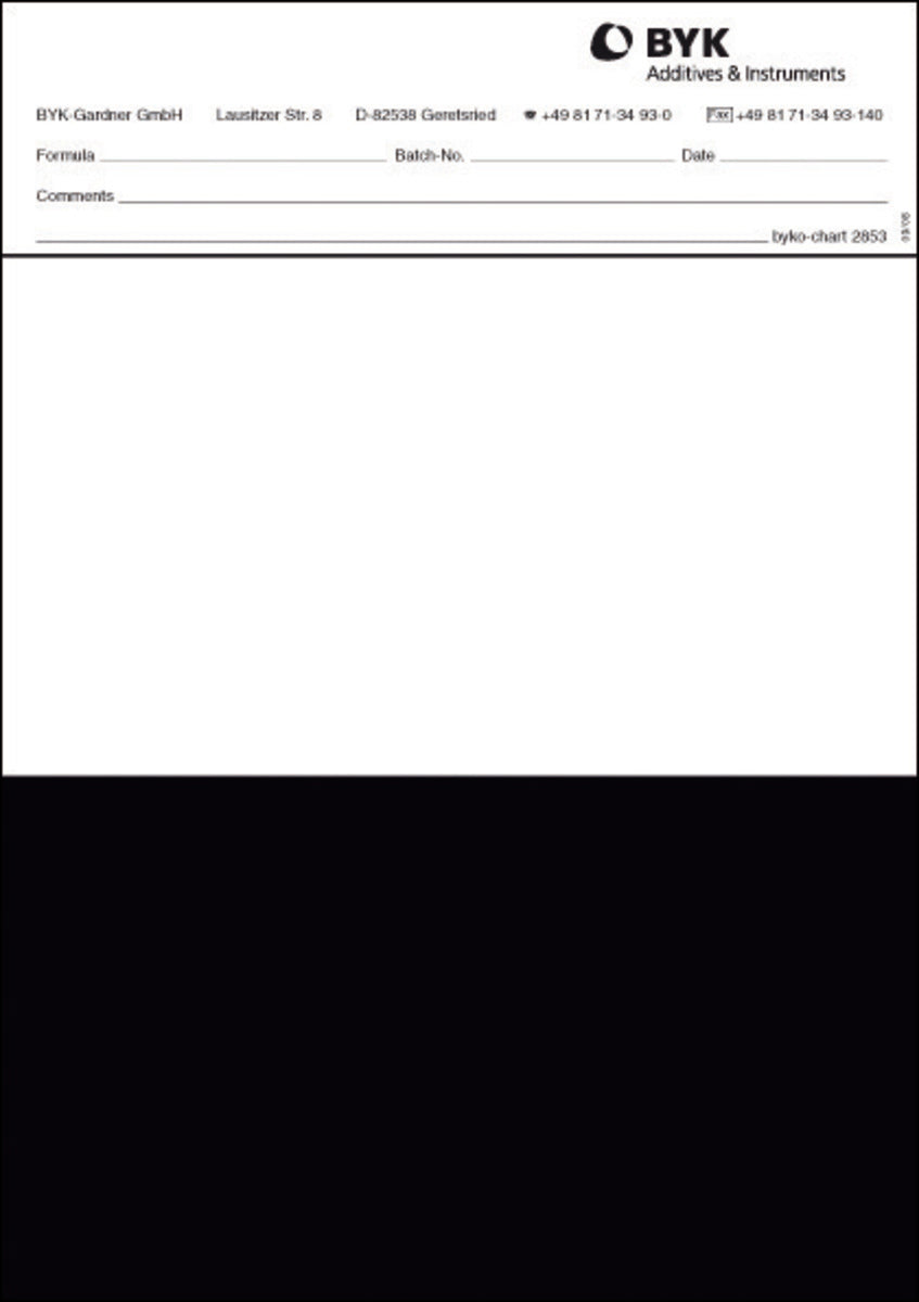 Byko Chart S Standardized Opacity Card — Exacolor USA