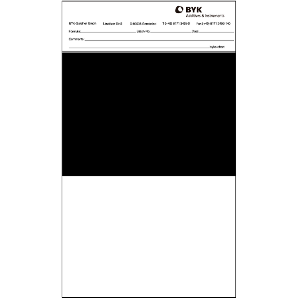 Uncoated Byko Chart N2A Standardized Card — Exacolor USA