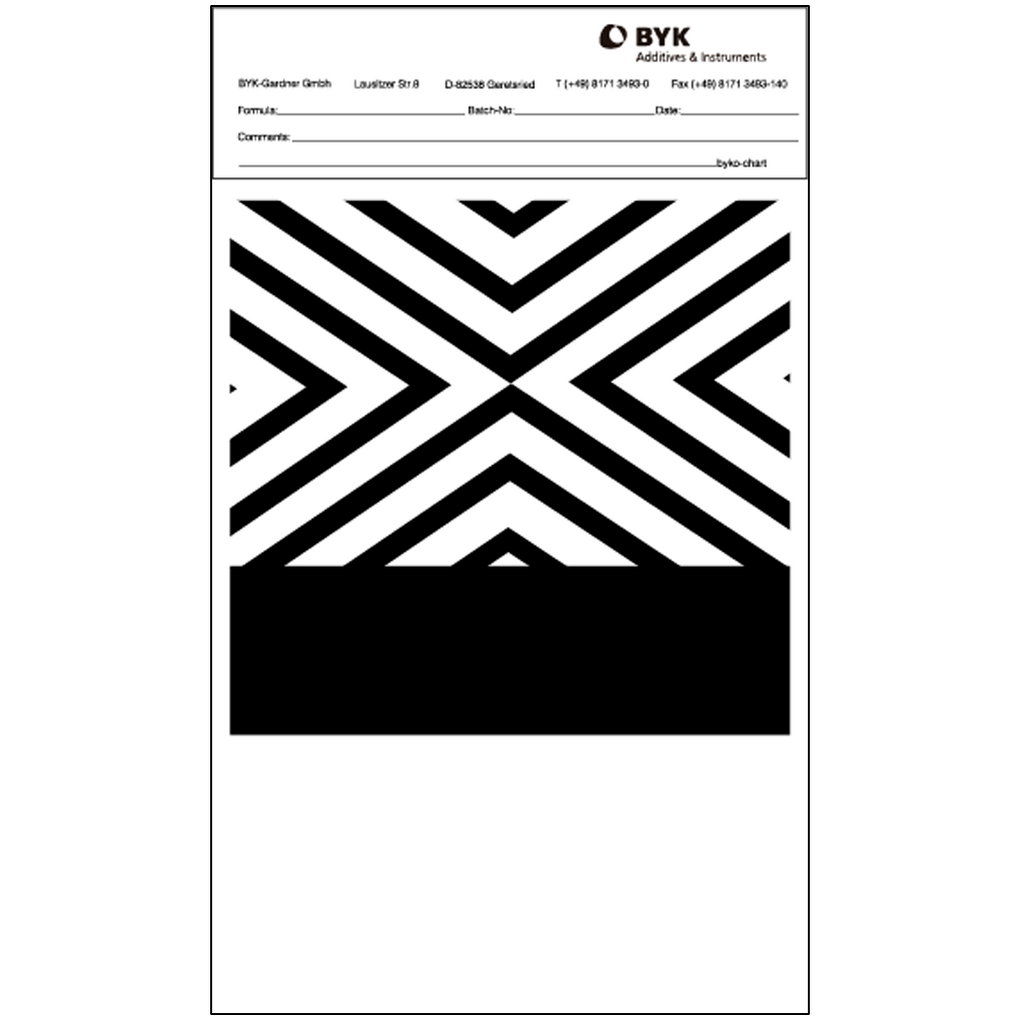 Standardized Byko Chart Card Opacity/Display 9A — Exacolor USA